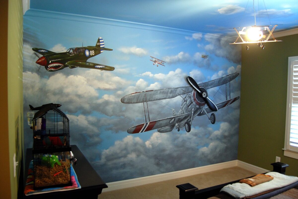 Airplane Mural - Mural Art