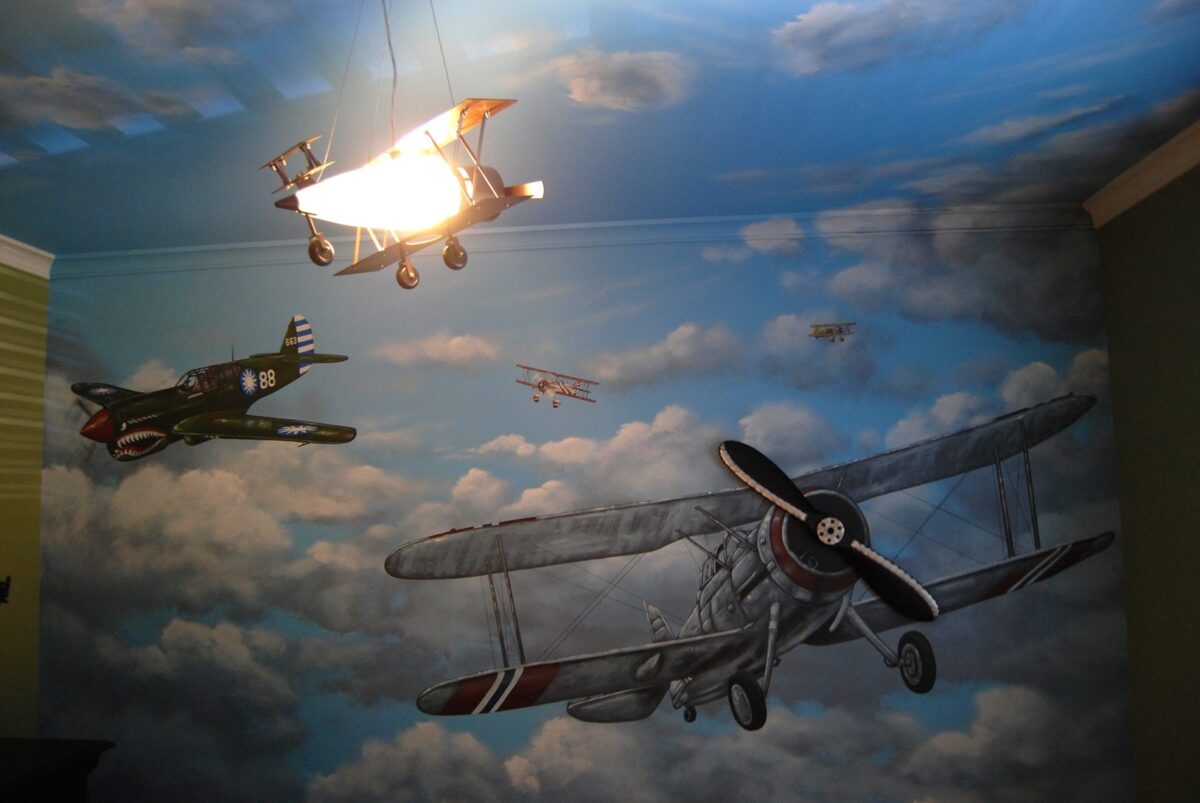 Airplane Mural - Mural Art