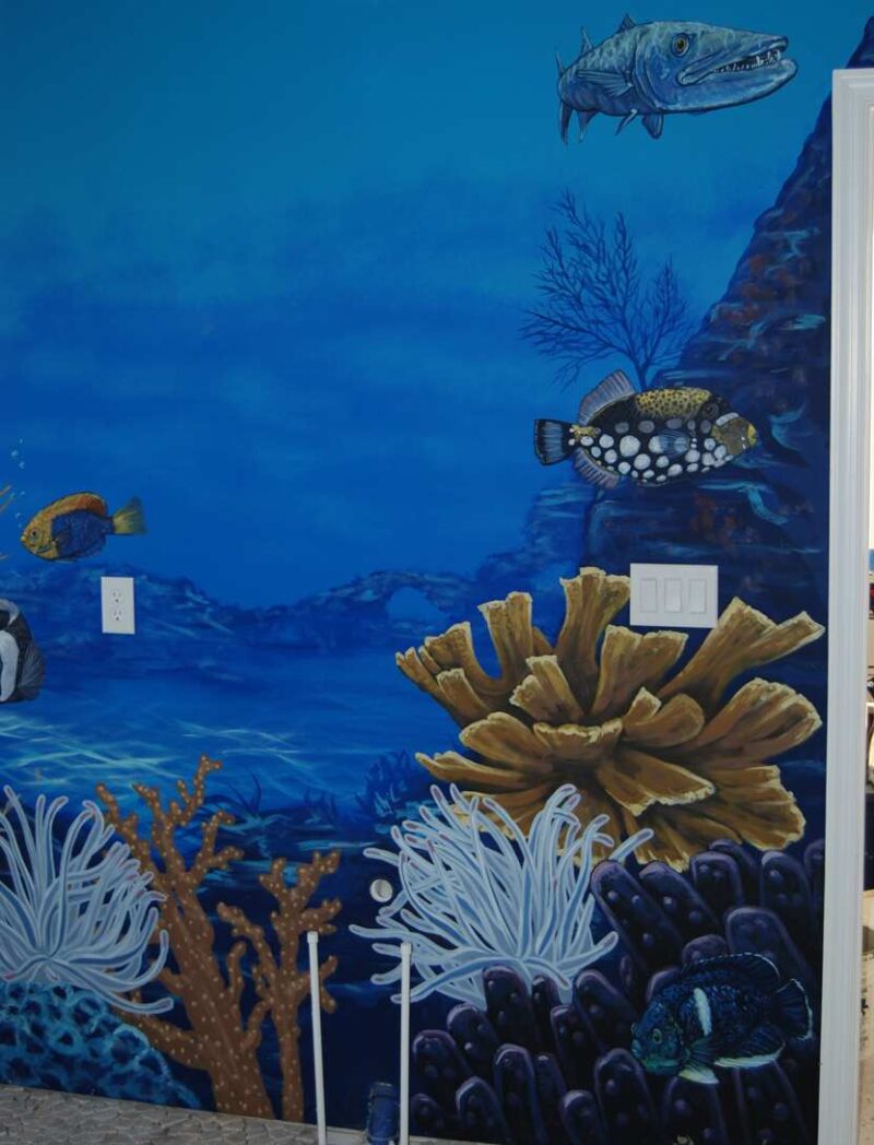 Coral Reef Dive Site Mural - Mural Art