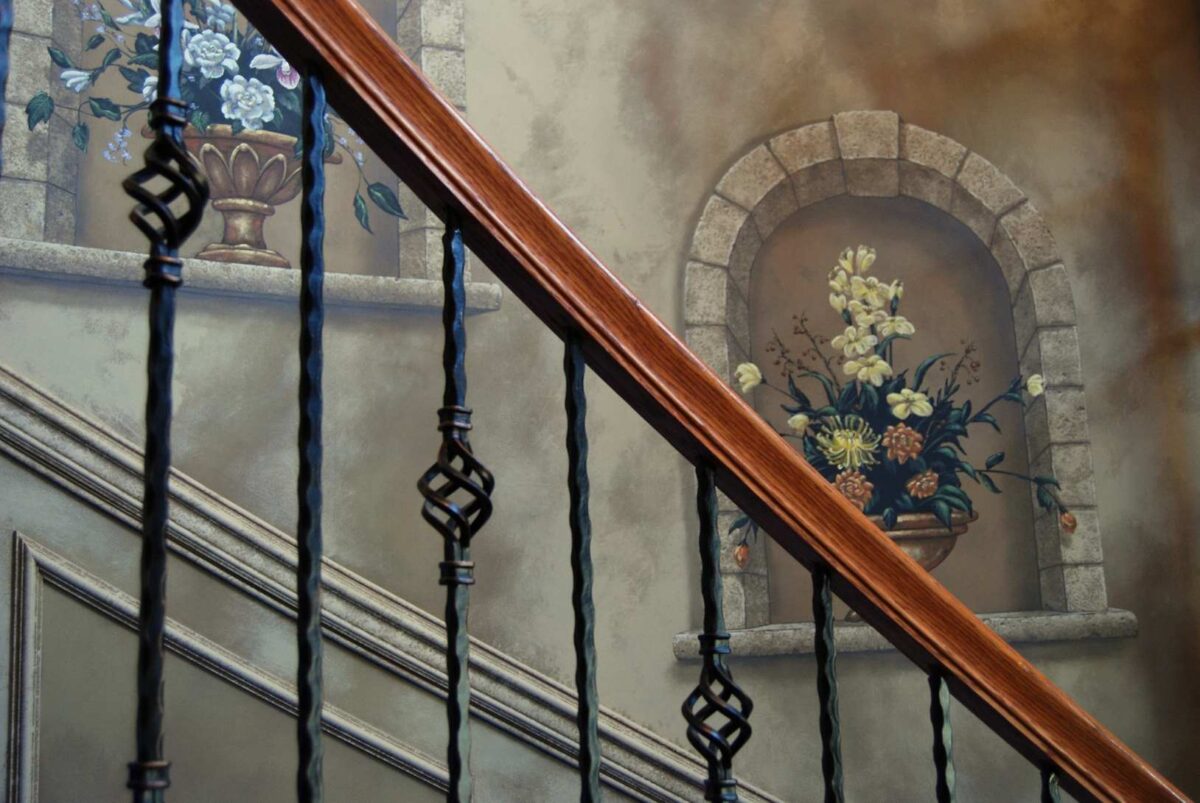 Flower Vase Niche Mural - Mural Art