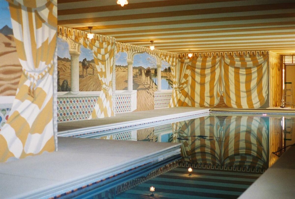 Moroccan Indoor Pool Mural - Mural Art