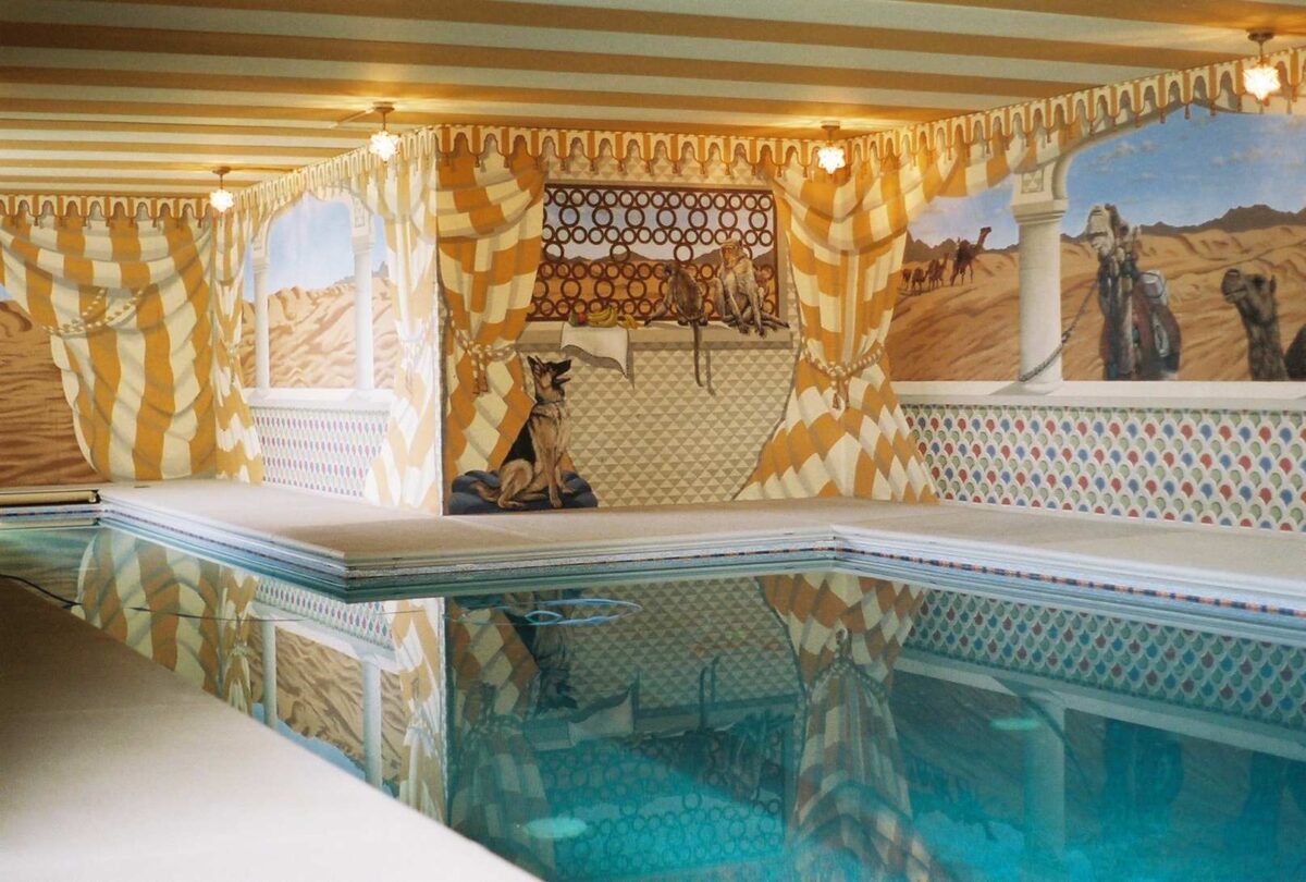 Moroccan Indoor Pool Mural - Mural Art