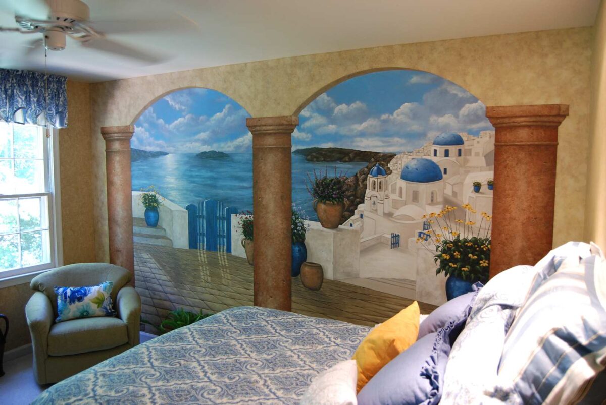 Santorini Greece Mural - Mural Art