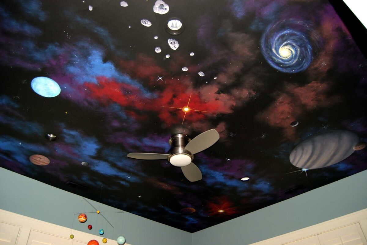 Space Themed Ceiling Mural - Mural Art