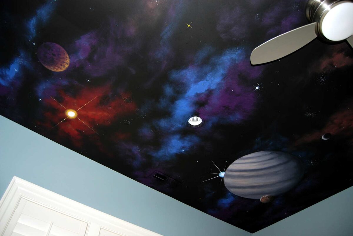 Space Themed Ceiling Mural - Mural Art