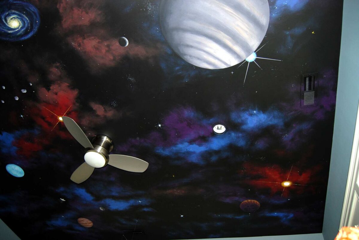 Space Themed Ceiling Mural - Mural Art