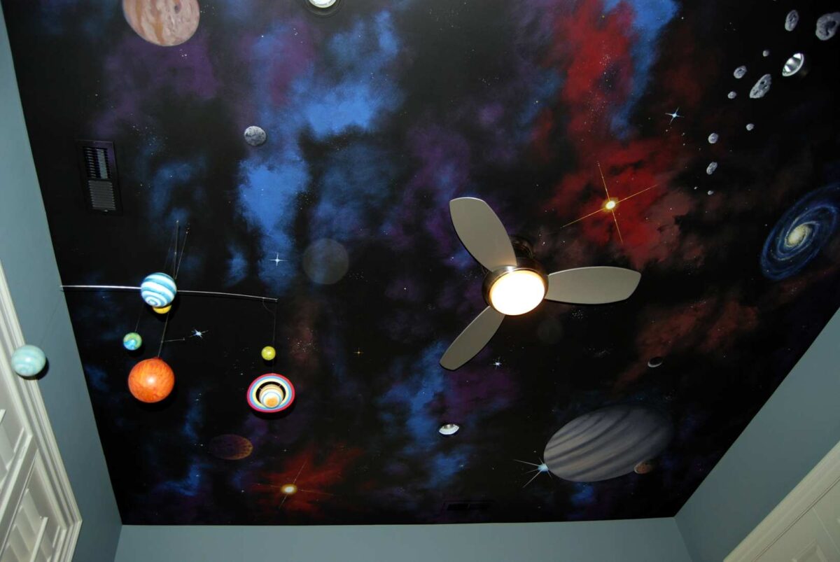 Space Themed Ceiling Mural - Mural Art