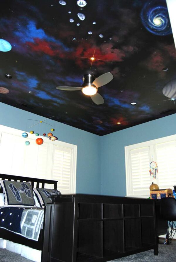 Space Themed Ceiling Mural - Mural Art